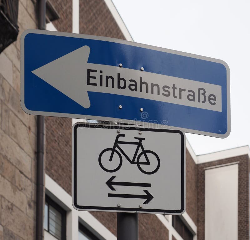 Einbahnstrasse (One Way) Traffic Sign in German Stock Photo - Image of ...