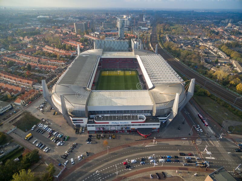 EINDHOVEN, NETHERLANDS - Eindhoven Cityscape with Eindhoven PSV Philips ...