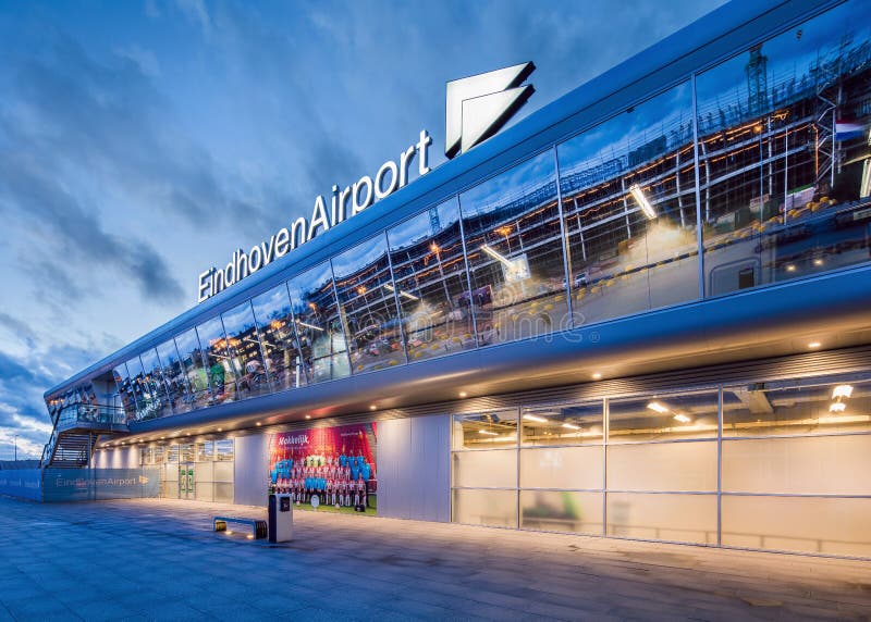 Eindhoven Airport Terminal at Twilight, the Netherlands Editorial ...