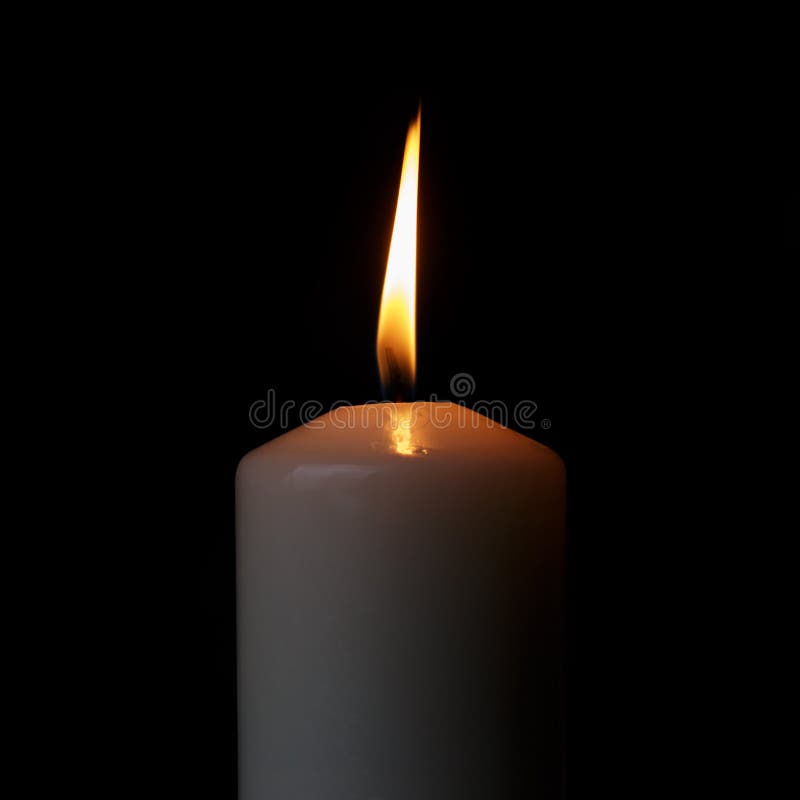 Eine brennende Kerze stockfoto. Bild von weihnachten - 34872424
