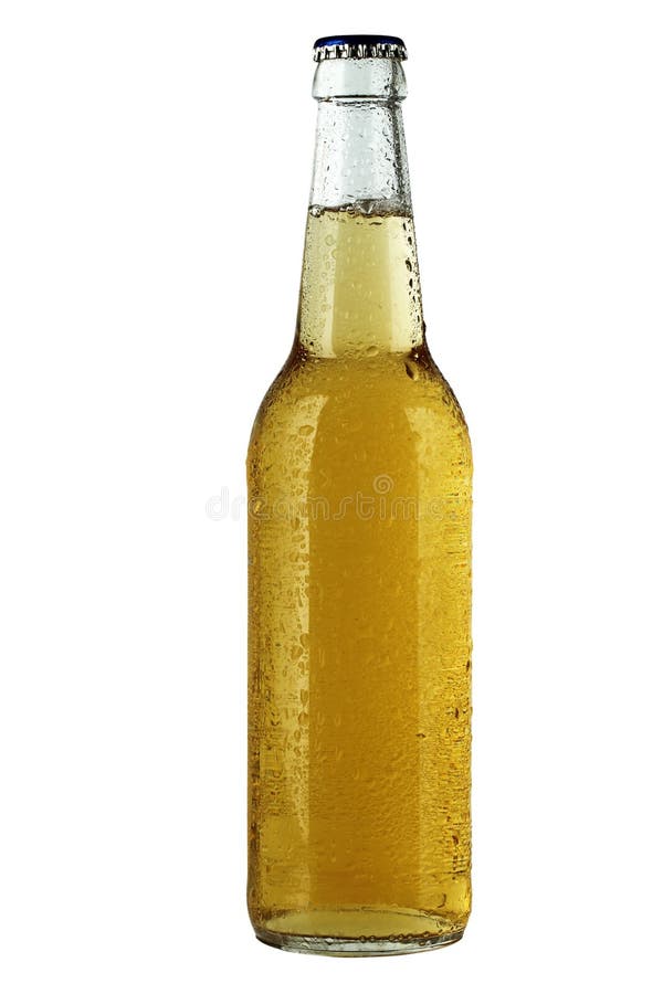 Eine Flasche Bier Auf Weißem Hintergrund. Stockbild - Bild von ...