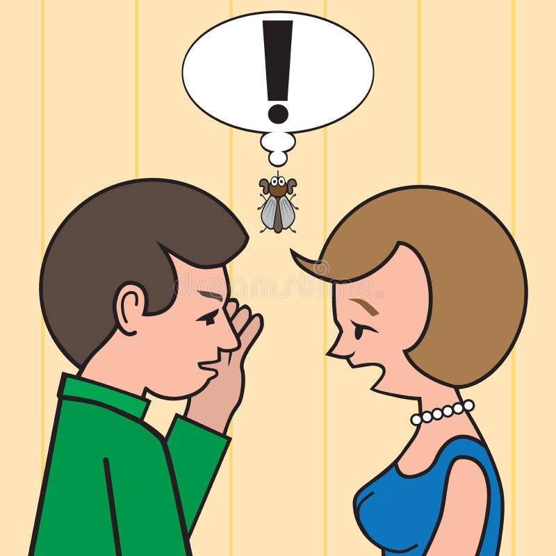 Eine Fliege auf der Wand vektor abbildung. Illustration von ...