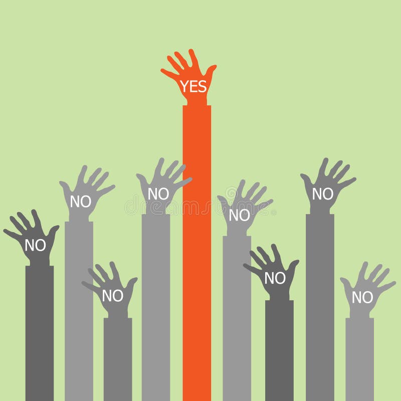 Eine Hand sagen ja vektor abbildung. Illustration von meinung - 45893405