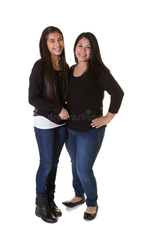 Eine Mutter Mit Ihrer Tochter Der Jugendlichen Tochter Und Des Babys ...