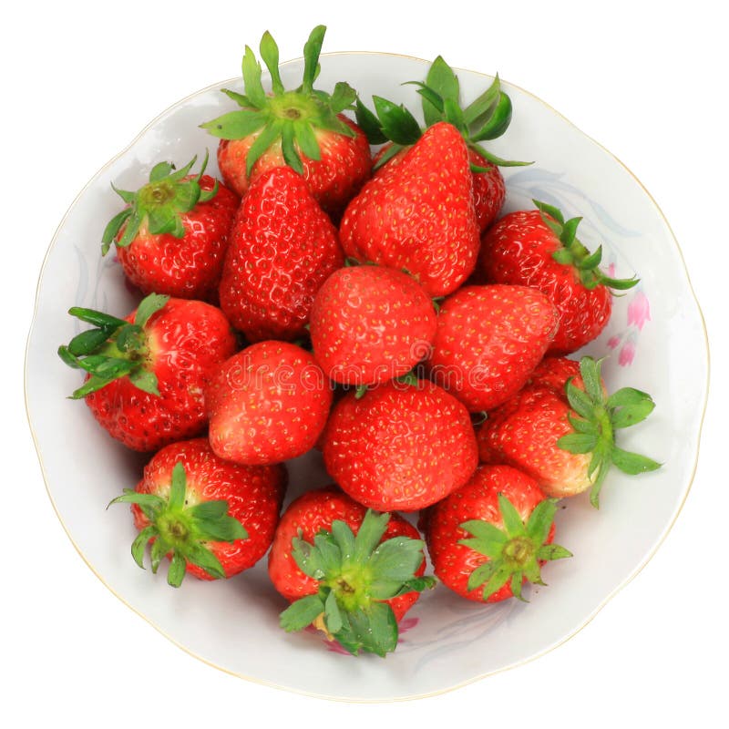 Eine rote Erdbeere stockfoto. Bild von erdbeere, platte - 13245408