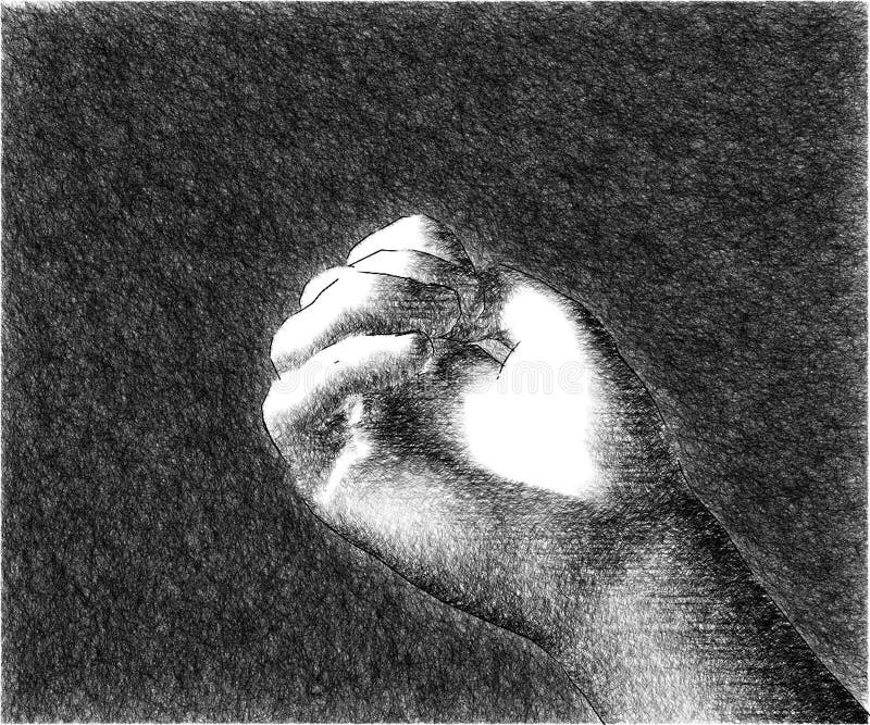 Eine Skizze der Hand stock abbildung. Illustration von segeltuch - 5513