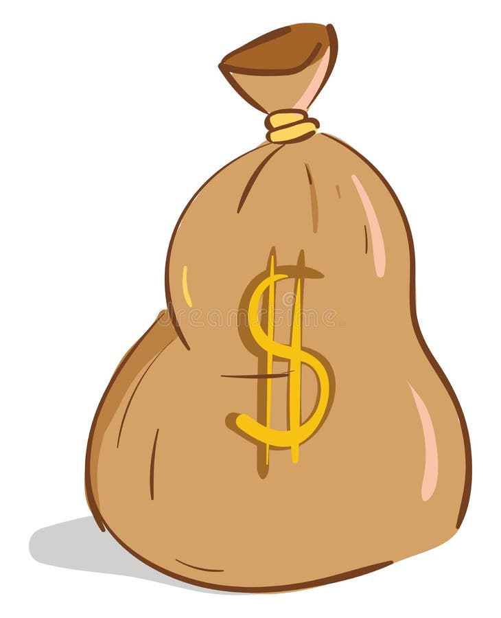 Eine Tasche Geld, Vektor- Oder Farbabbildungen Stock Abbildung ...