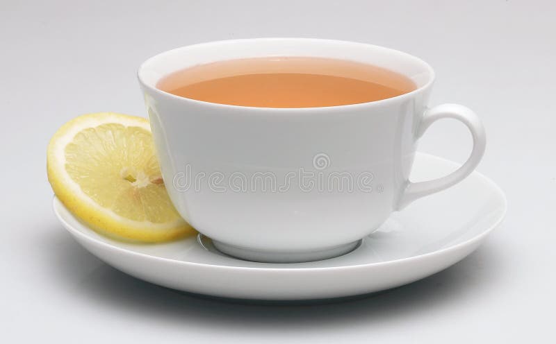 Tasse Tee Mit Zitronescheibe Stockfoto - Bild von frucht, nahaufnahme ...