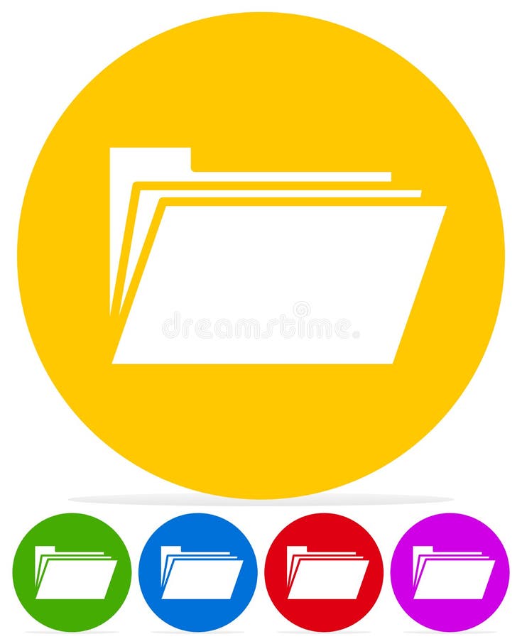 Einfache Ikone Mit Ordner-Symbol in Einigen Farben Vektor Abbildung ...
