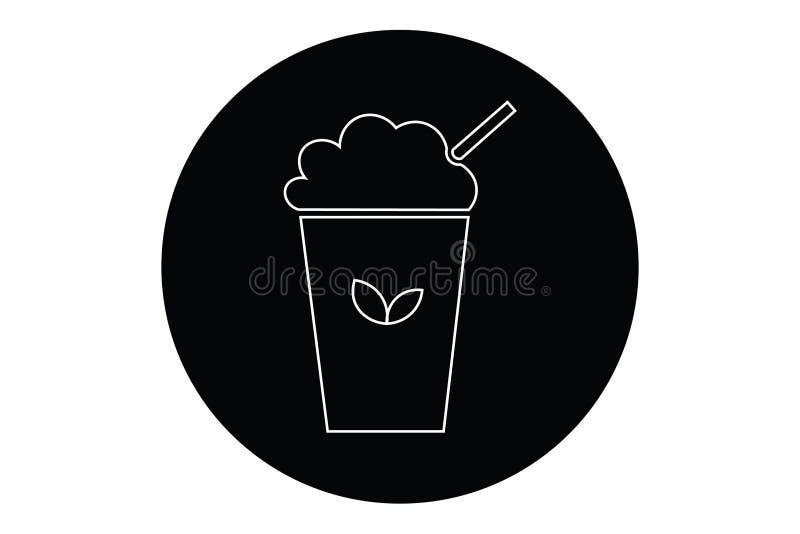 Einfaches Icon Trinken Milchshake Mit Stroh Vektor Abbildung ...