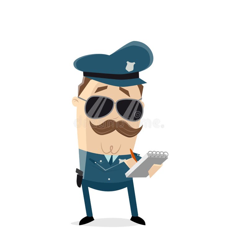 Cop Writing a Parking Ticket Stock Vector - Illustration of humorous ...