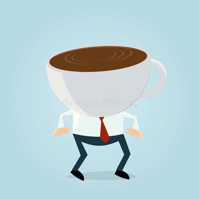 Businessman with Coffee Cup Head Stock Vector - Illustration of clipart ...
