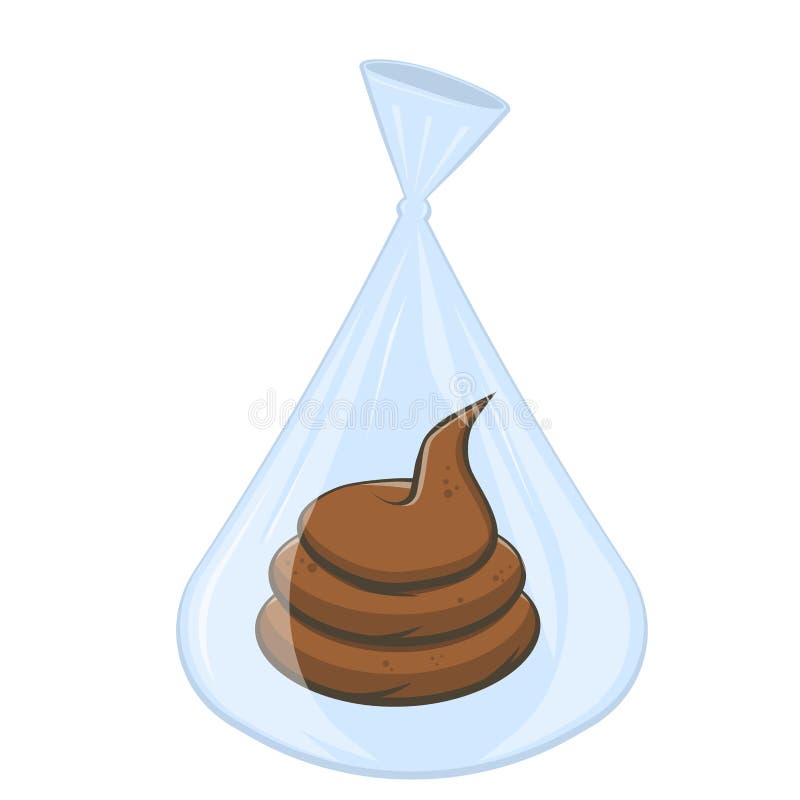 Cartoon Illustration of Dog Shit in a Plastic Bag Stock Vector ...