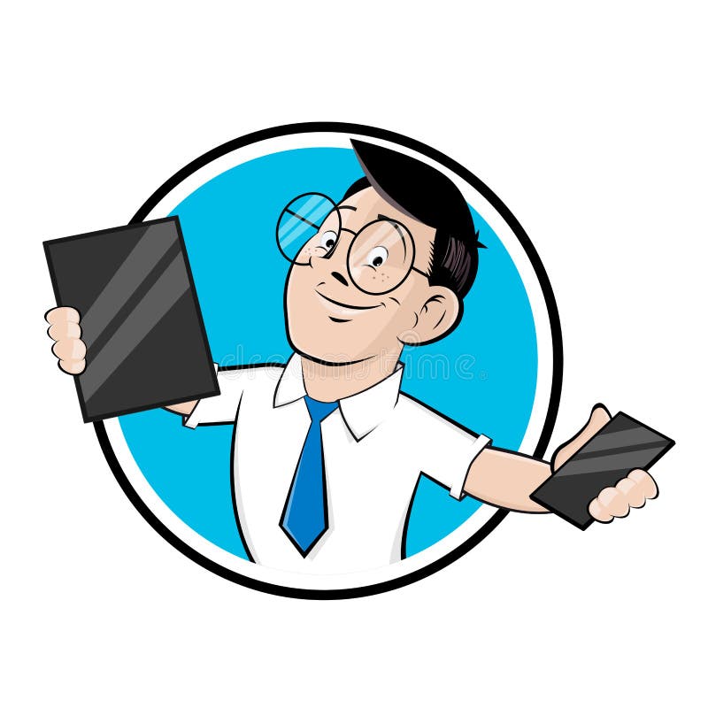 Salesman illustration stock vector. Illustration of drawing - 20748704