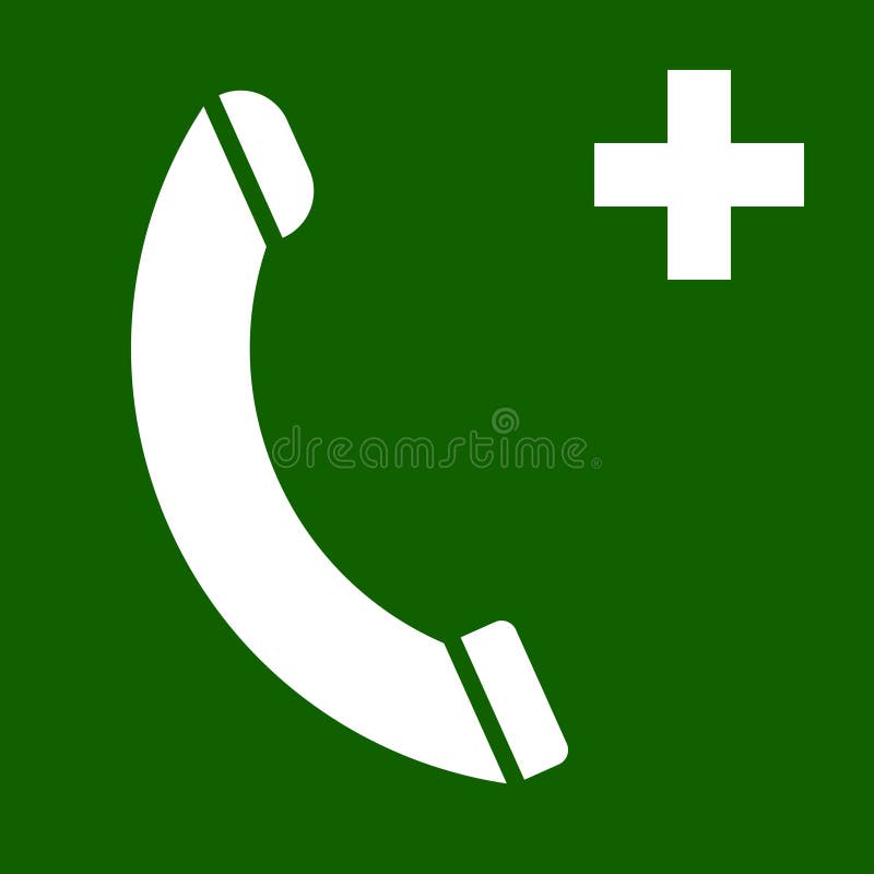 Emergency Phone Call Sign Symbol Green White Vector Stock Vector ...
