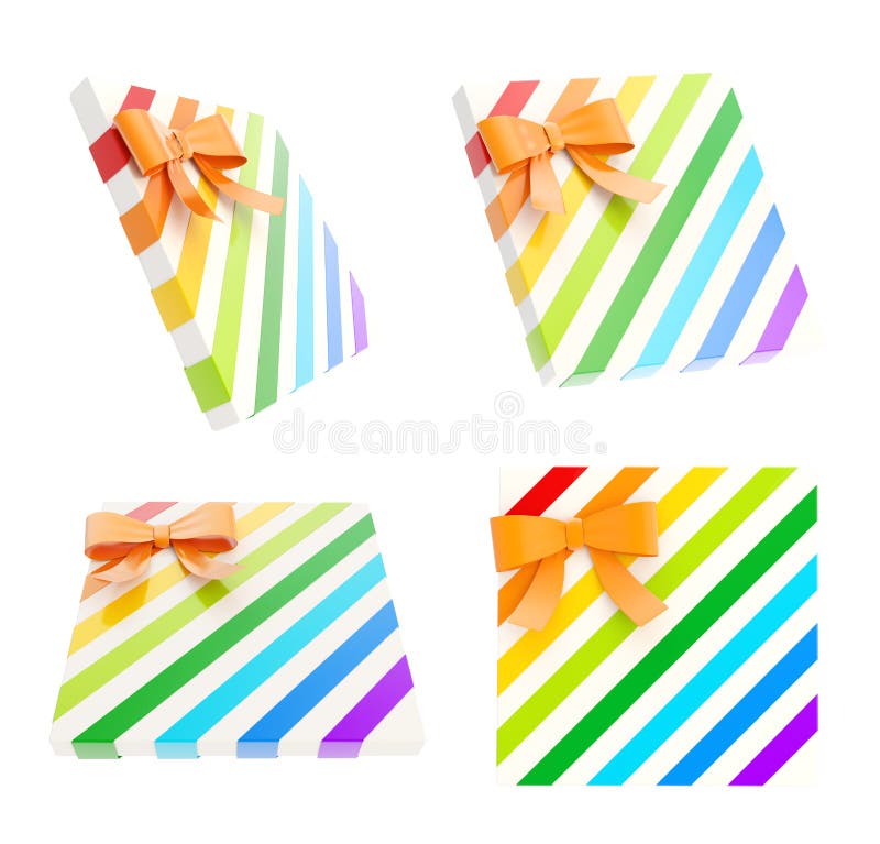 Eingewickelte Geschenkbox Mit Einem Bogen Und Einem Band Stock ...