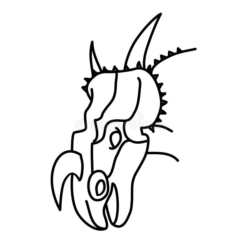 Einiosaurus Icon. Doodle Hand Drawn or Black Outline Icon Style Stock ...