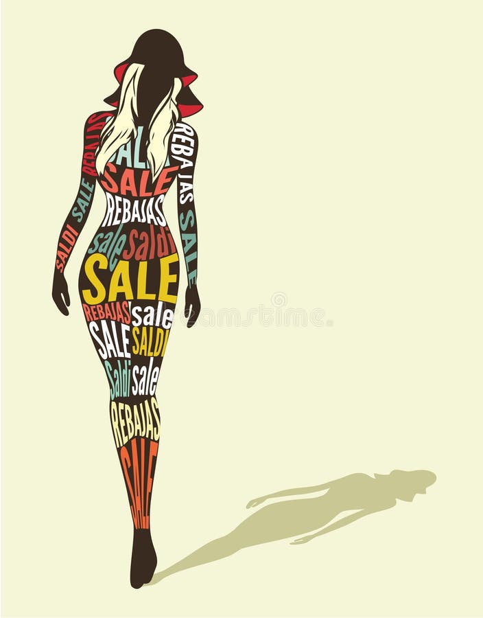 Frauenschattenbild Im Einkaufen Vektor Abbildung - Illustration von ...