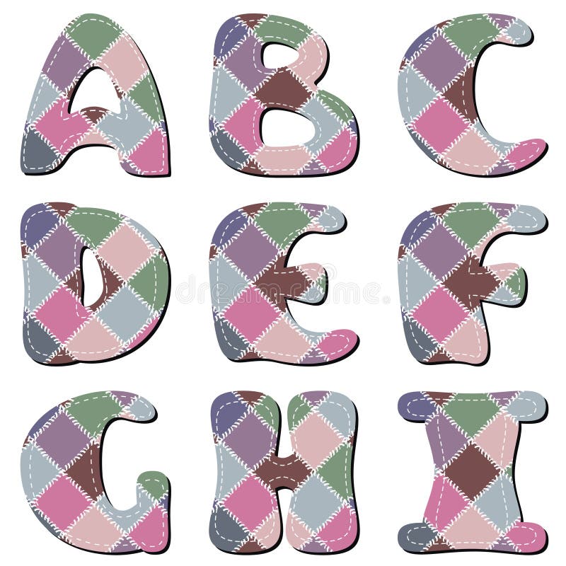 Einklebebuchalphabet Auf Weißem Hintergrund Stock Abbildung ...