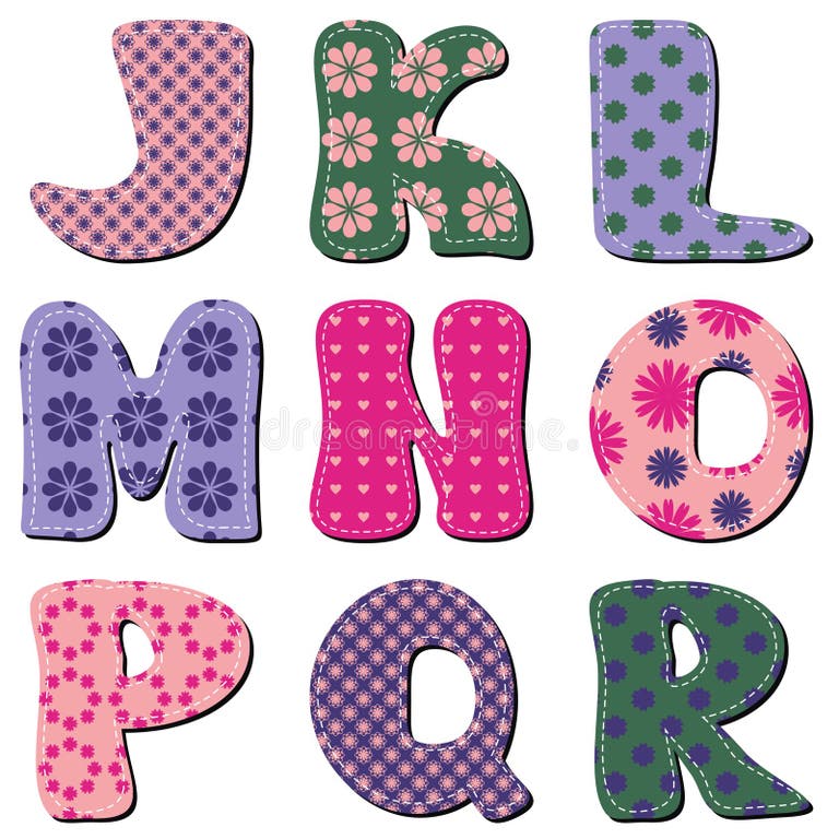 Einklebebuchalphabet Auf Weißem Hintergrund Stock Abbildung ...