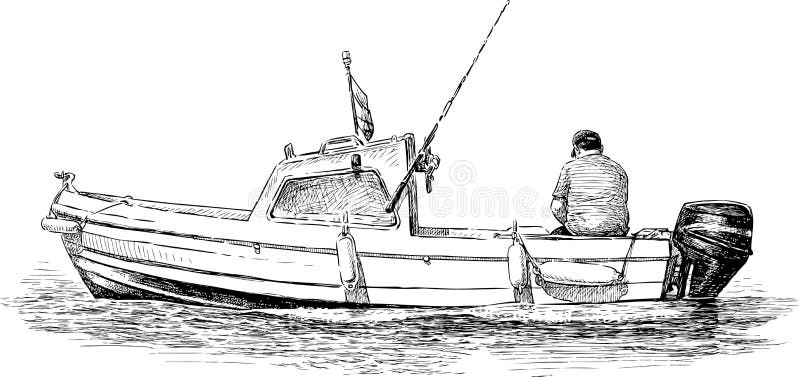 Fischerboot vektor abbildung. Illustration von marinesoldat - 37667543