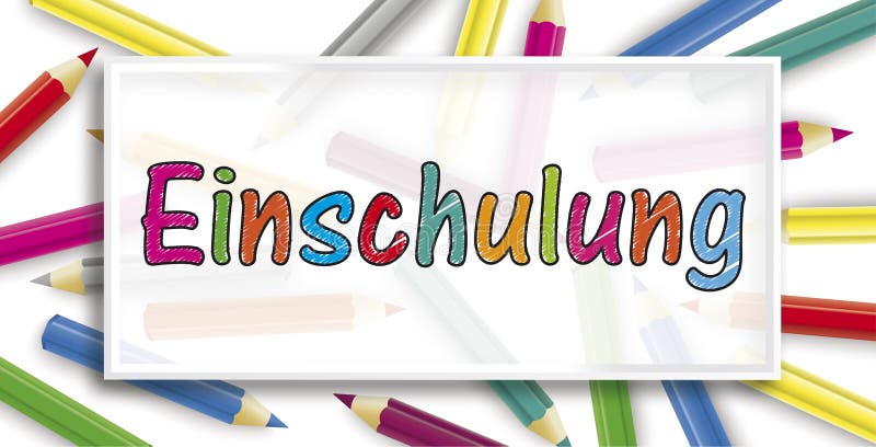 Einschulung Colored Pencils Frame Header Stock Vector - Illustration of ...