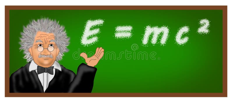 Einstein Cartoon Green Board Formula Background Stock Vector ...