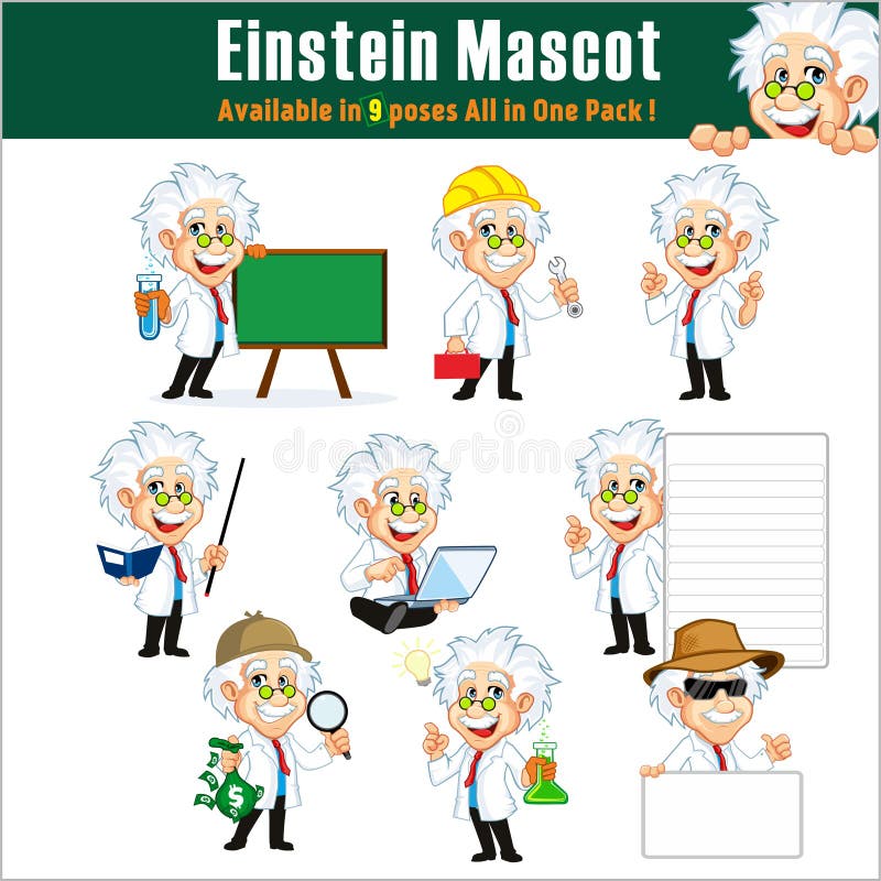 Einstein mascot stock vector. Illustration of vector - 157946351