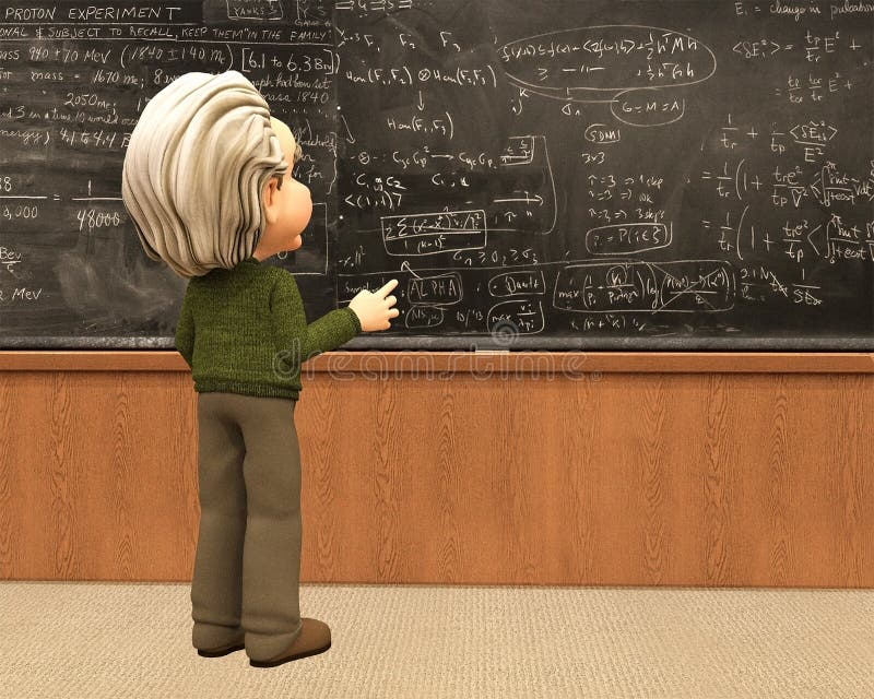 Einstein Scientist Teach Math, School Stock Illustration - Illustration ...