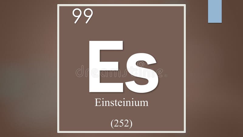 Einsteinium Chemical Element Symbol on Brown Simple Background Stock ...