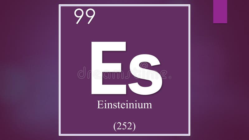 Einsteinium Chemical Element Symbol on Green Simple Background Stock ...