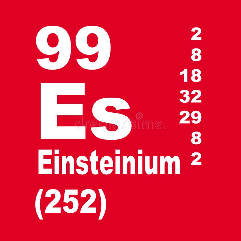 Einsteinium Periodic Table of Elements Stock Abbildung - Illustration ...
