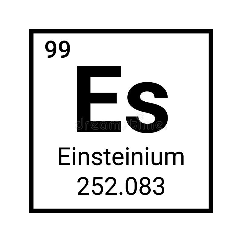 Einsteinium Vector Laboratory Chemical Element Symbol Atom Sign. Stock ...