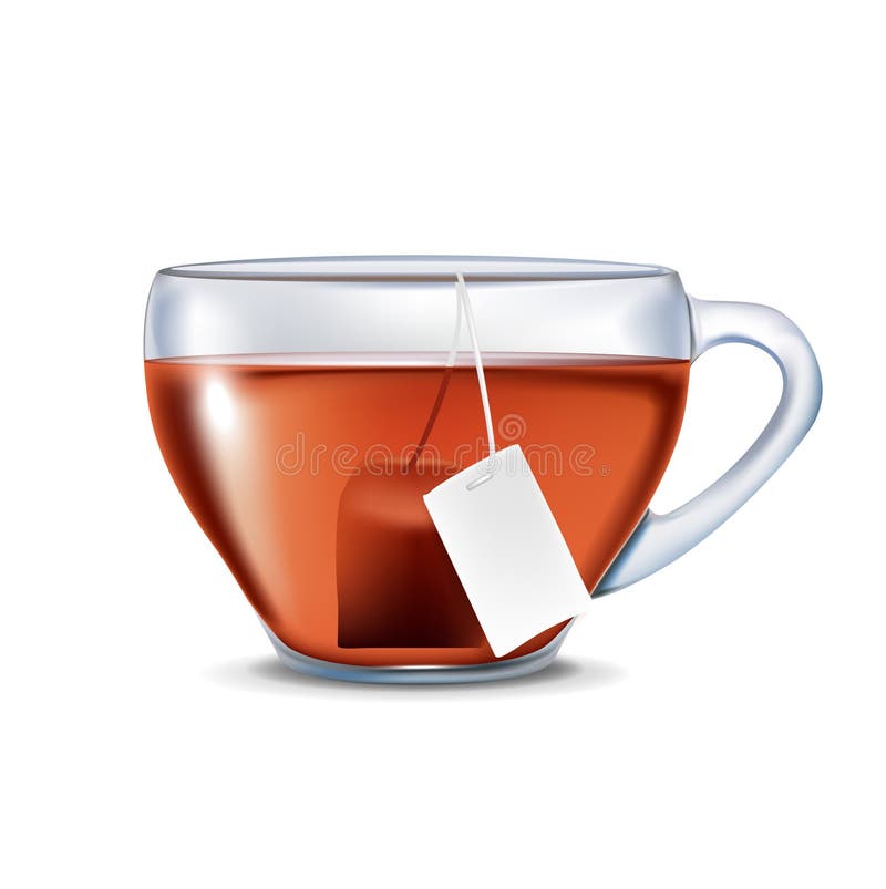 Tasse Tee mit Teebeutel vektor abbildung. Illustration von grün - 36377255