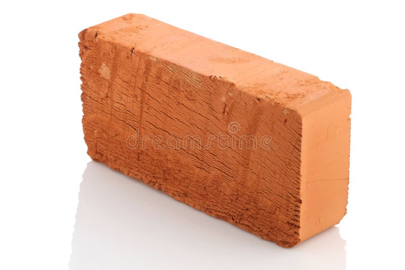 Einzelner Roter Backstein Auf Weißem Hintergrund Stockfoto - Bild von ...