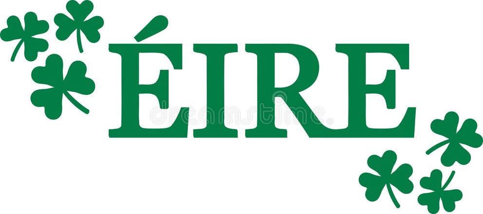 Eire word with clovers stock vector. Illustration of paddy - 107162974