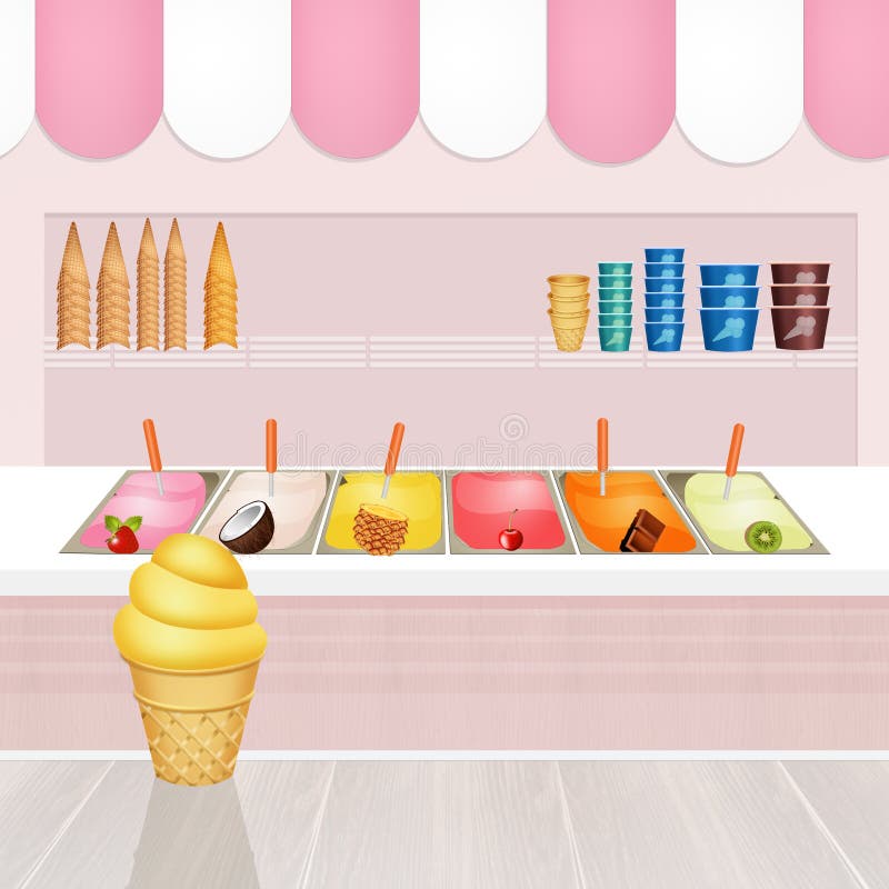 Eisdiele stock abbildung. Illustration von nachtisch - 118305305