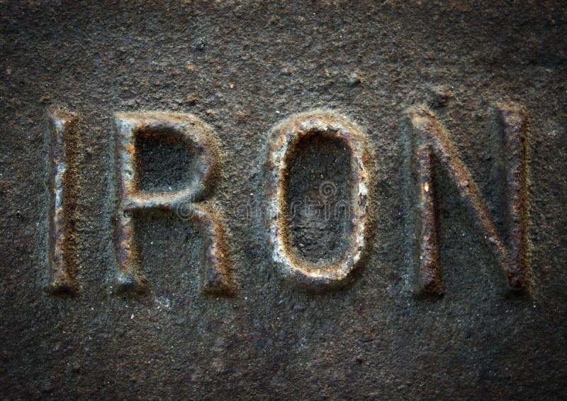 Eisen stockfoto. Bild von element, metall, rost, wort - 34535012