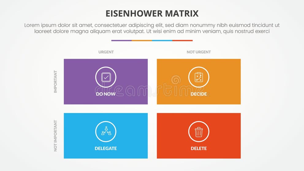 Eisenhower Matrix Template Infographic Concept for Slide Presentation ...
