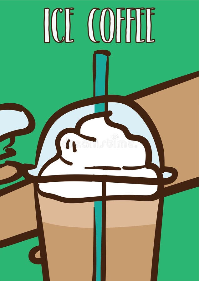 Eiskaffee vektor abbildung. Illustration von sahne, getränk - 89127725