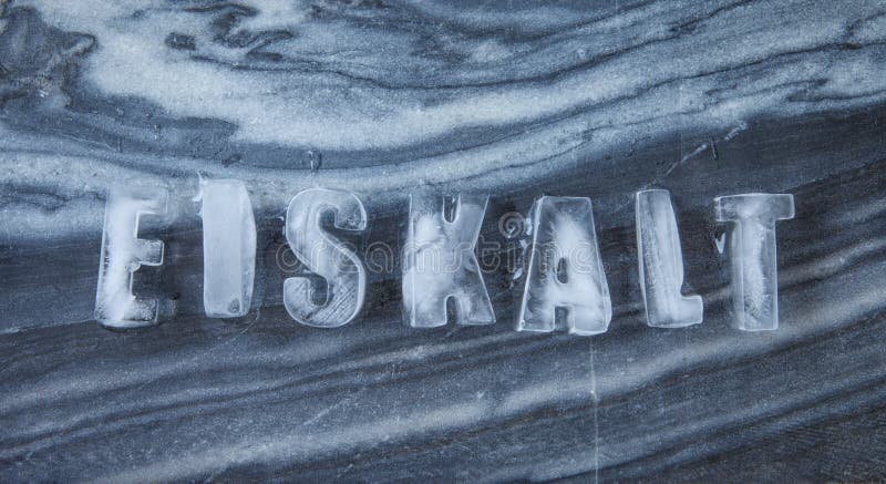 Eiskalt Caption Made of Ice Cubes Stock Image - Image of simple ...