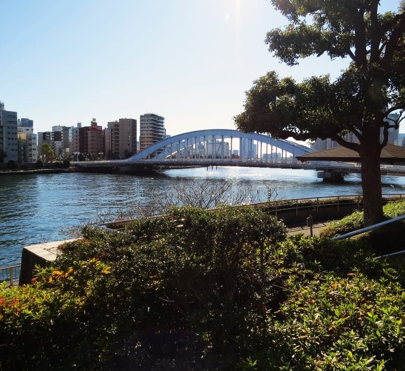 Eitai Bridge Over Sumida River in Tokyo Japan Editorial Stock Photo ...