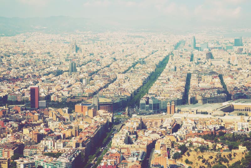 The Eixample District of Barcelona in Spain Stock Image - Image of ...