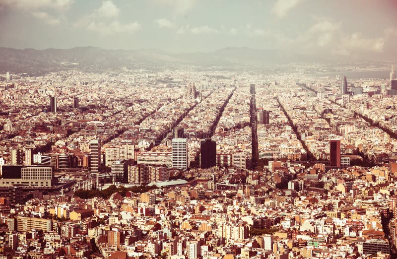 The Eixample District of Barcelona in Spain Stock Photo - Image of ...