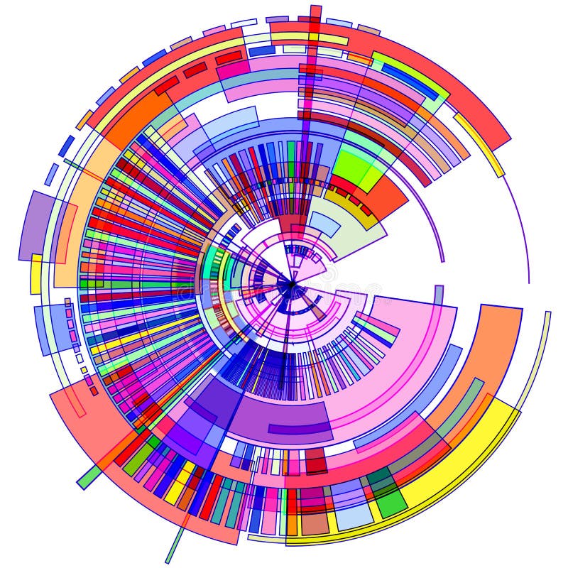 Disk of Colored Geometric Shapes Stock Vector - Illustration of ...