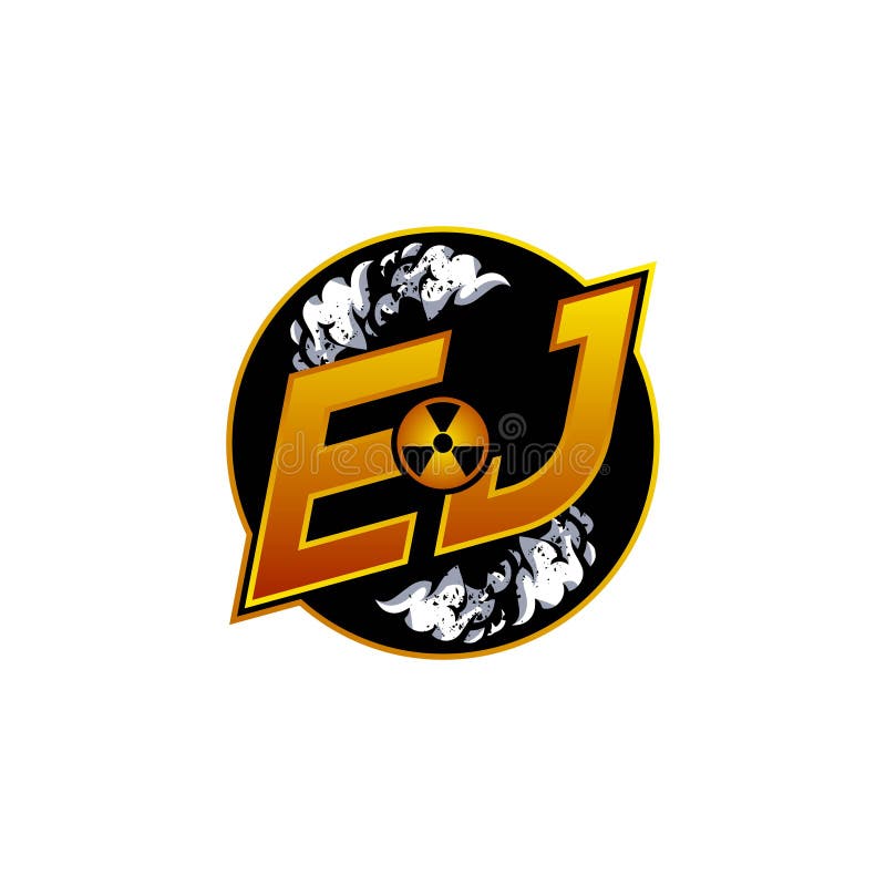 EJ Logo Monogram ESport Gaming with Gas Shape Design Stock Vector ...