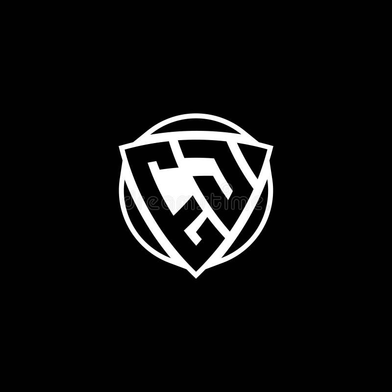 EJ Logo Monogram Triangle Shield and Circle Shape Stock Vector ...
