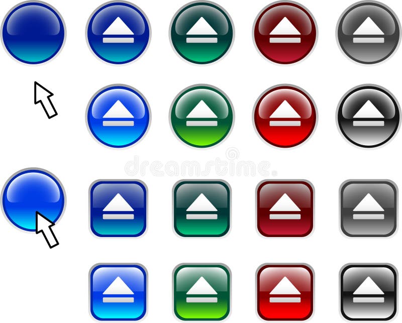 Eject button. stock vector. Illustration of icon, reflection - 4823486