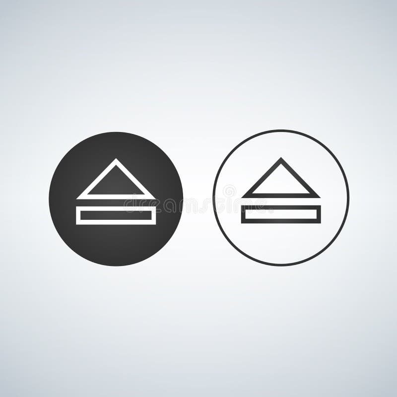 Eject Icon Vector Image Round 3d Button With Metal Frame Stock Vector