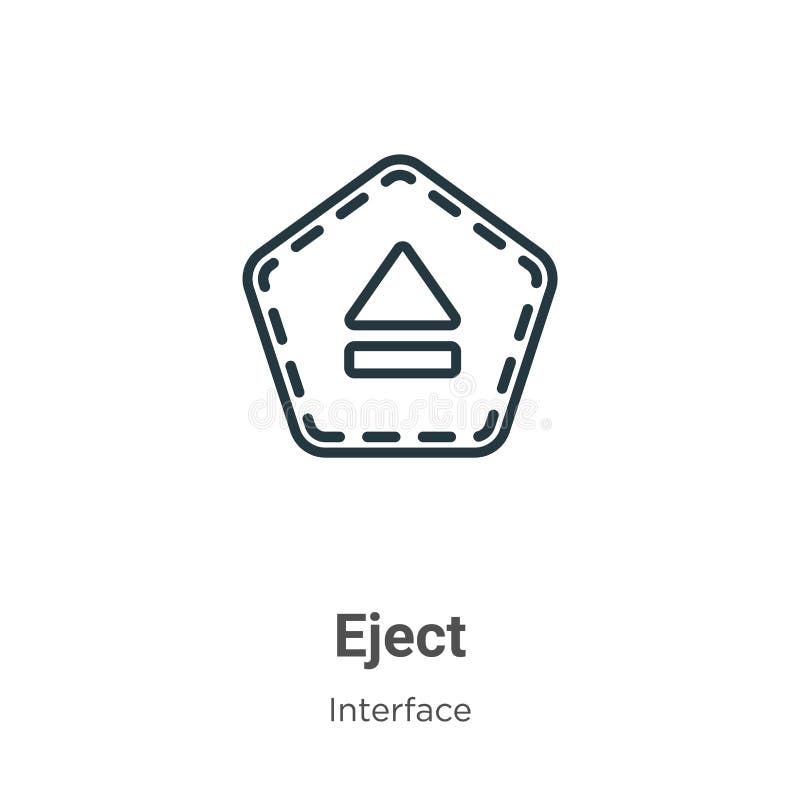 Outline Eject Vector Icon. Isolated Black Simple Line Element ...
